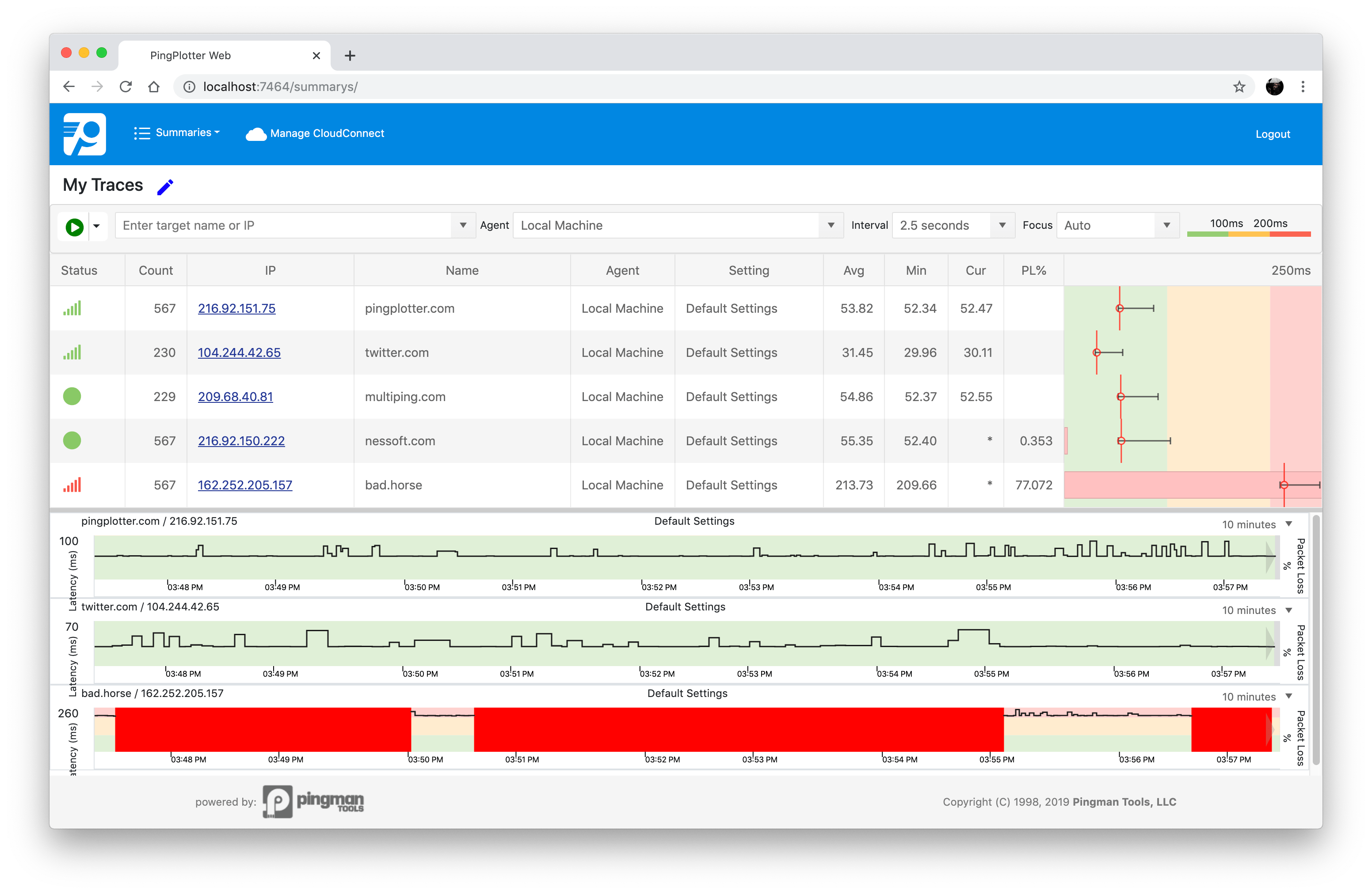 PingPlotter's Web Interface Takes Your Network to the Net